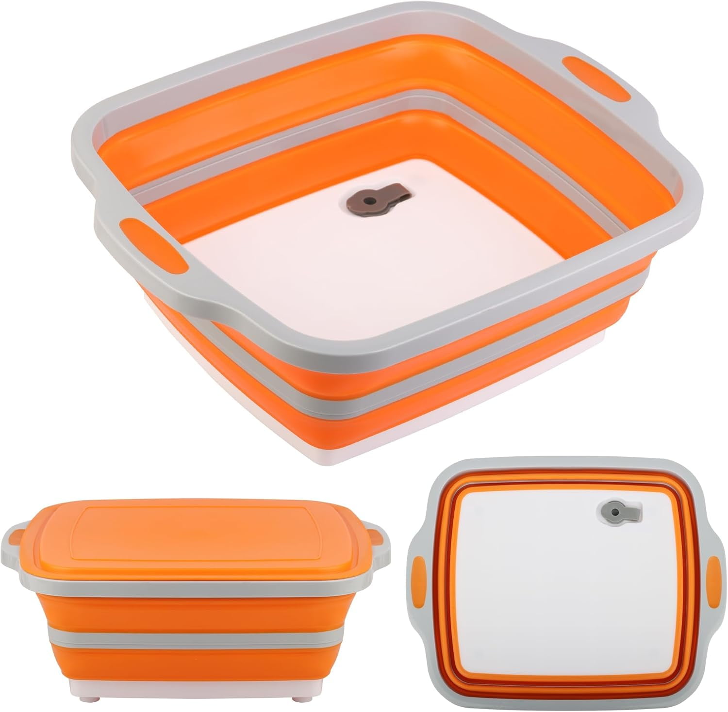 ‌2-in-1 Collapsible Cutting Board & Dish Basin - 8L Foldable Camping ...