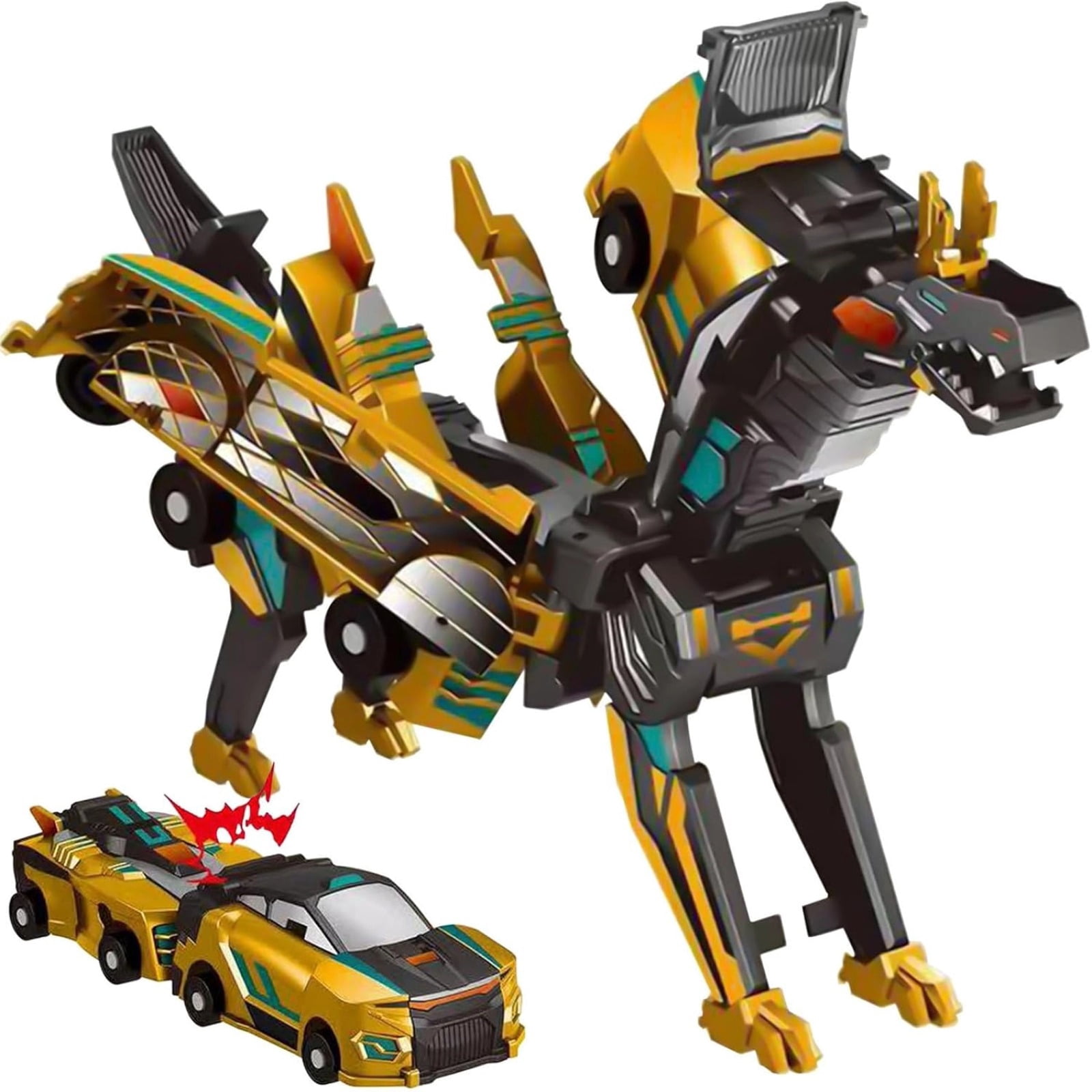 2-in-1 Collision Transformation Dinosaur Car Toy |Magnetic Cars ...