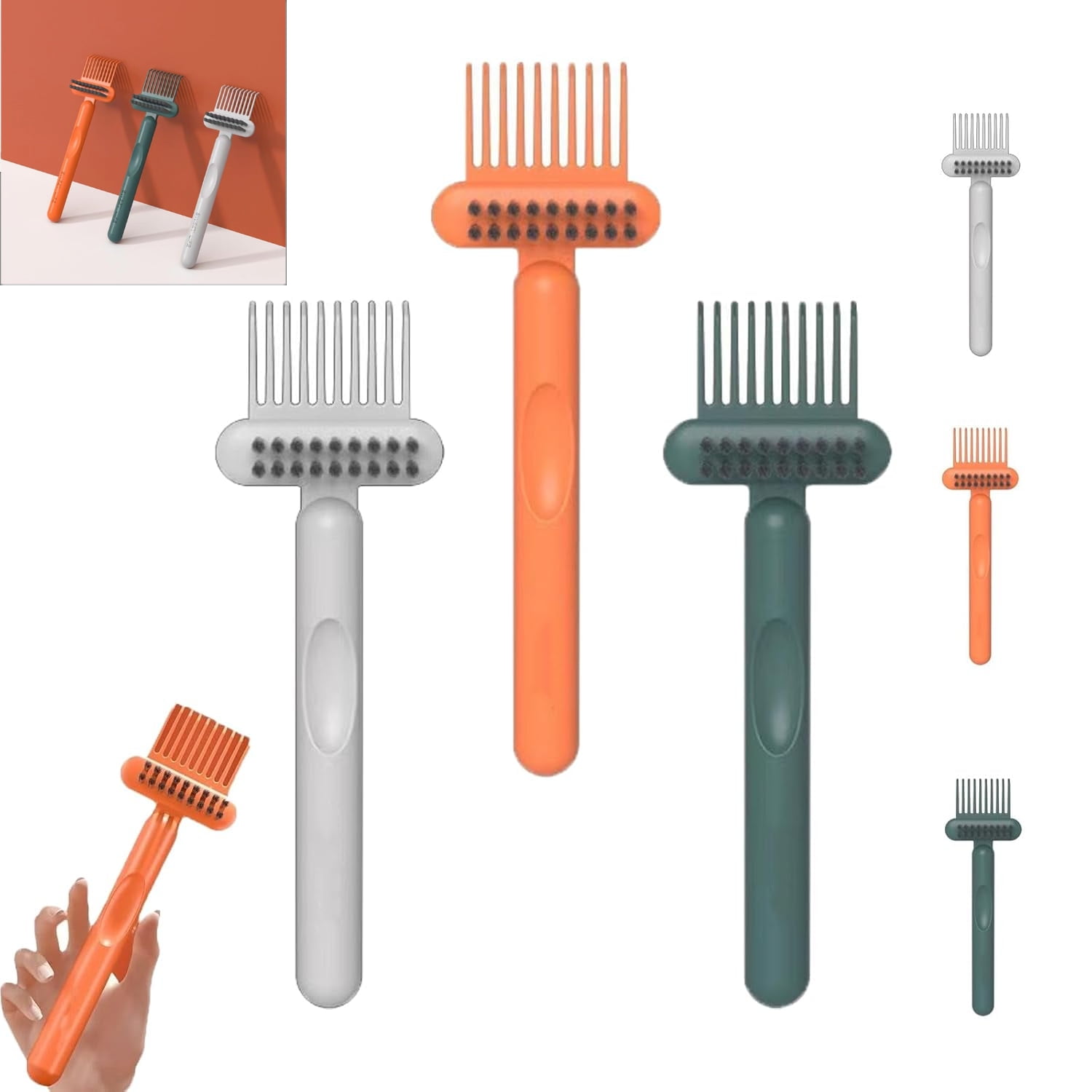 2-in-1 Comb Cleaner with Pick and Bristles, 2-in-1 Hair Brush Cleaner ...