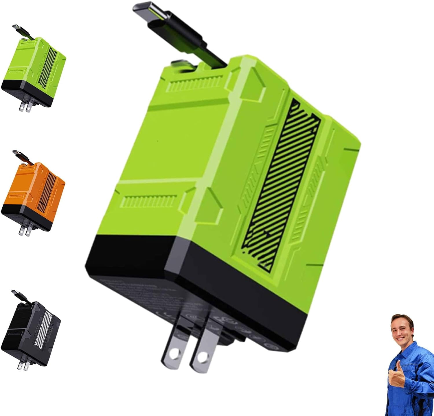 2-in-1 Compatible Fast Charger, Upgraded Retractable Scalable Super ...