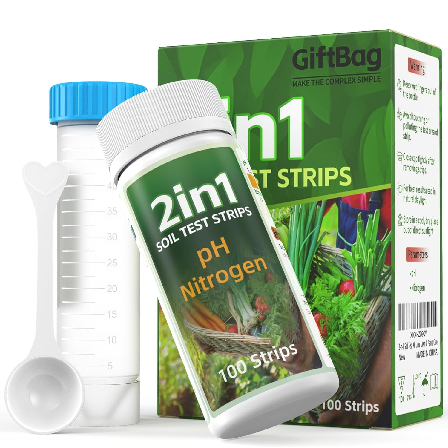 2-in-1 Complete Soil Test Kit for pH & Nitrogen – Includes Soil ...
