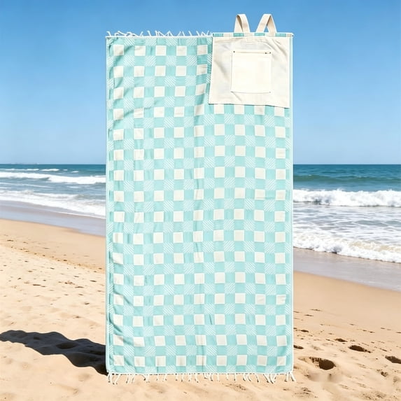 2-in-1 Convertible Beach Towel Bag - Sand-proof, Quick-Drying Fabric ...