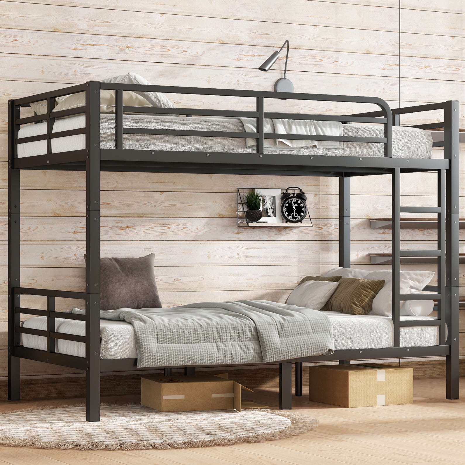 2-in-1 Convertible Bunk Bed Twin XL over Twin XL, Heavy Duty Metal Bunk ...