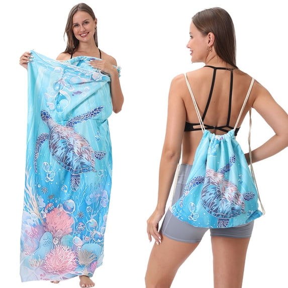 2-in-1 Convertible Towel & Backpack with Inner Zip Pocket & Sand ...