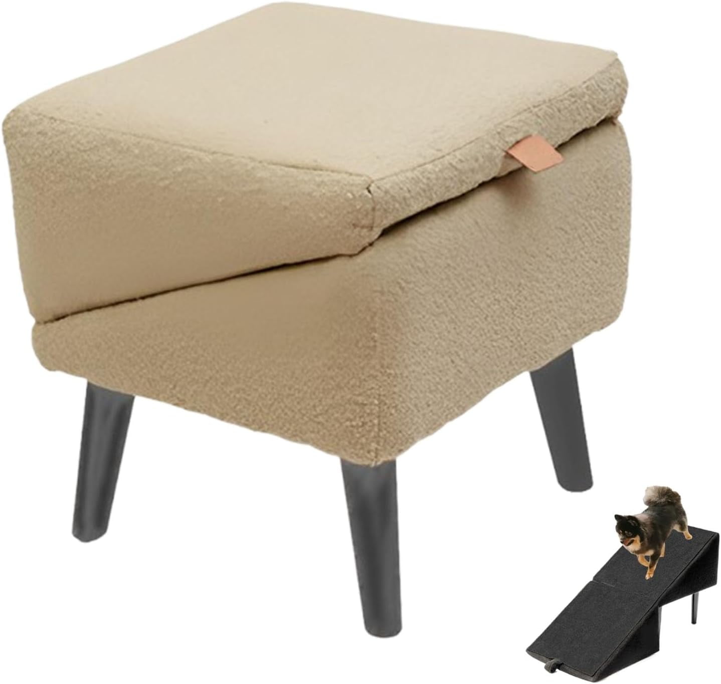 2-in-1 Convertible Wooden Home Step Stool Dog Ramp Stairs, Folding Dog ...