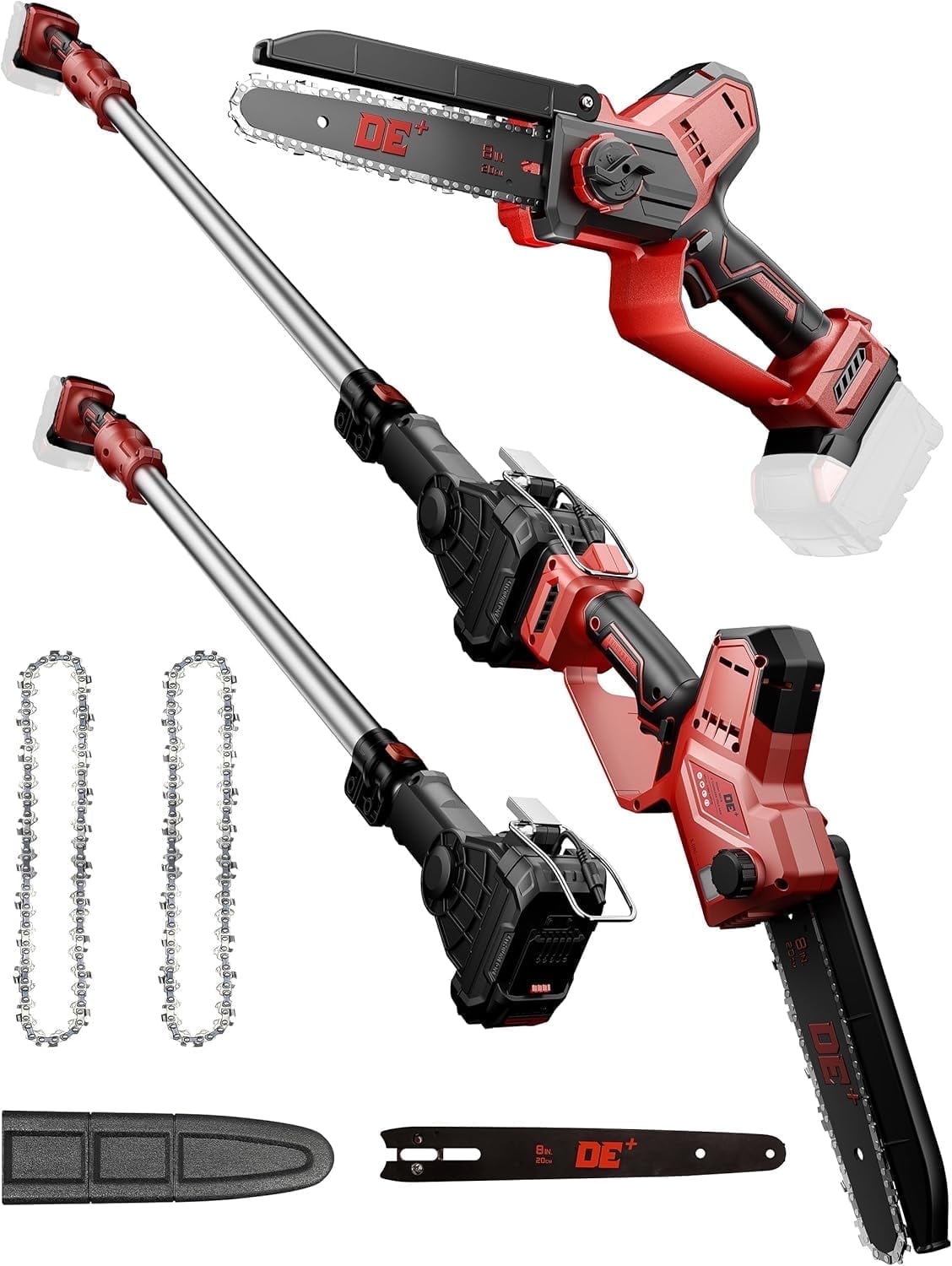 2-in-1 Cordless Electric Pole Saw for MK M18 18V Battery, Brushless 8 ...