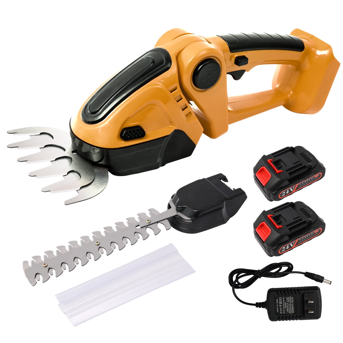 390W Handheld 2-in-1 Hedge Trimmer, 15,000 RPM, 24V Battery-Powered ...
