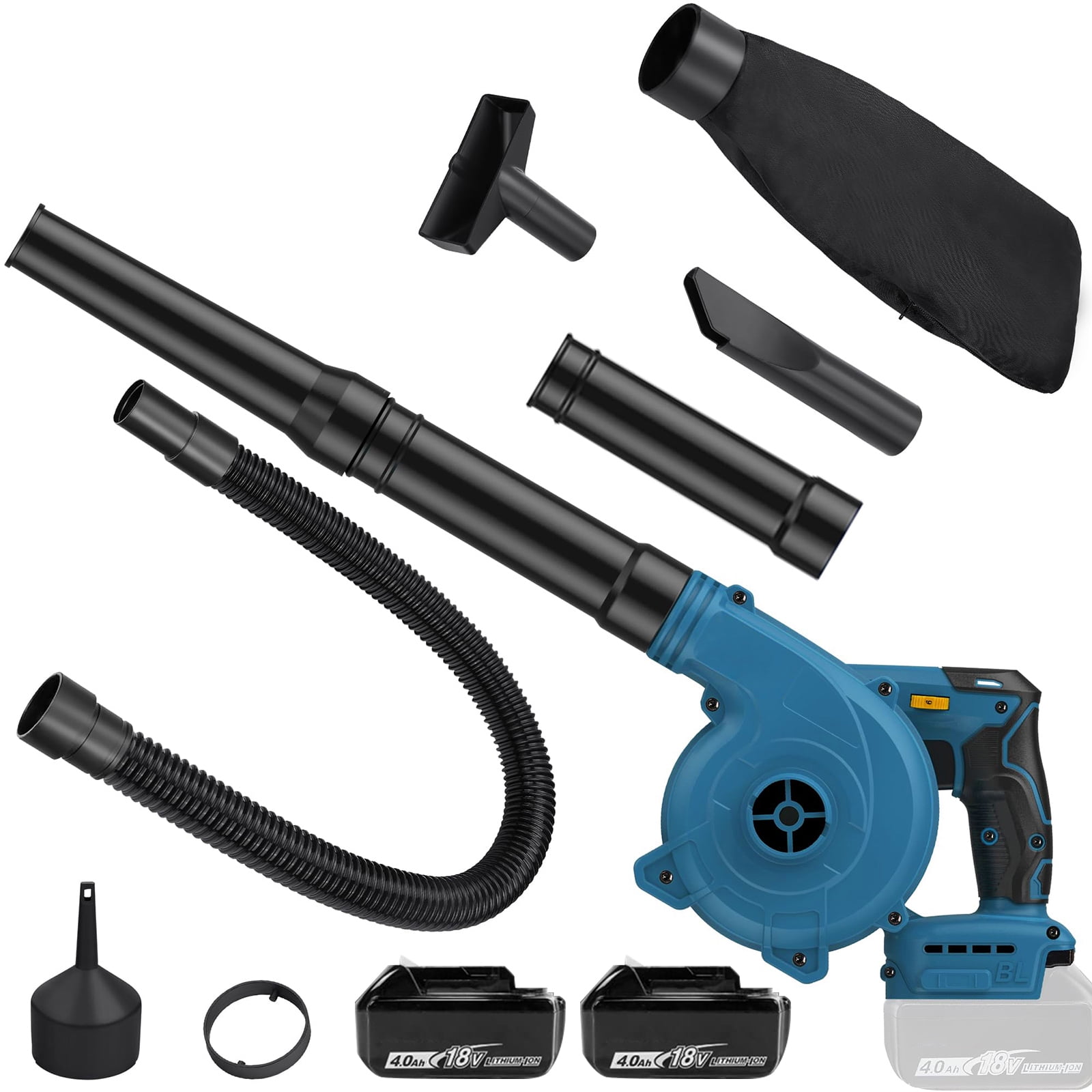2-in-1 Cordless Leaf Blower with 2 Batteries, 20V Handle Electric ...
