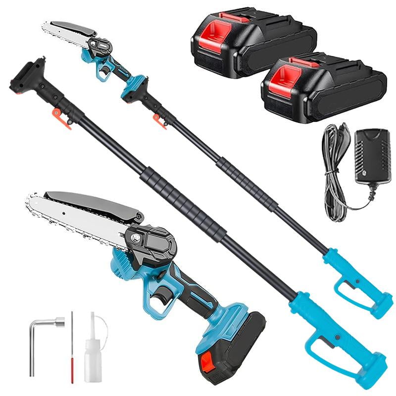2-in-1 Cordless Pole Saw & 6" Mini Chainsaw, 2000mAh Battery Powered ...