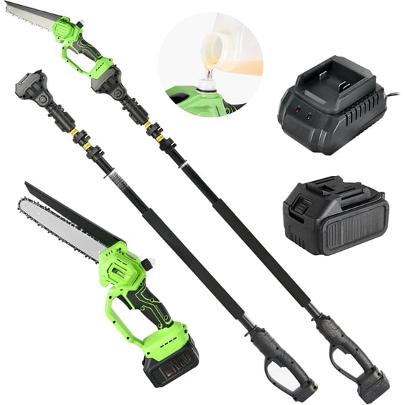 2-in-1 Cordless Pole Saw & Mini Chainsaw, 20V 3.0Ah Battery Powered 8 ...