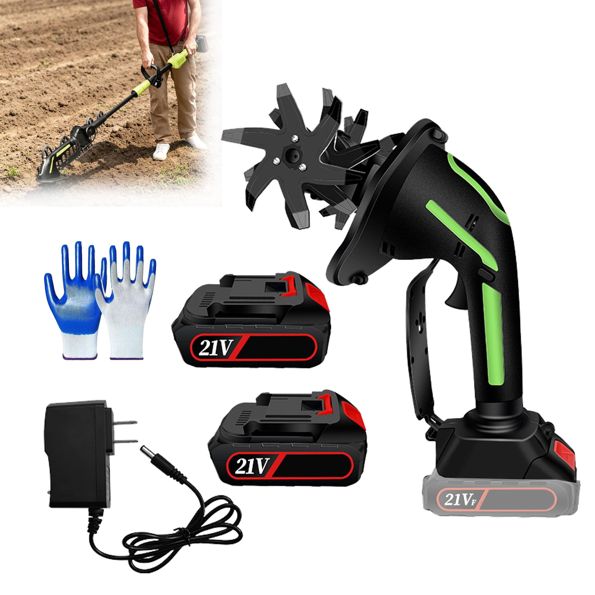 2-in-1 Cordless Tiller & Cultivator with Extension Pole, 2026 ...