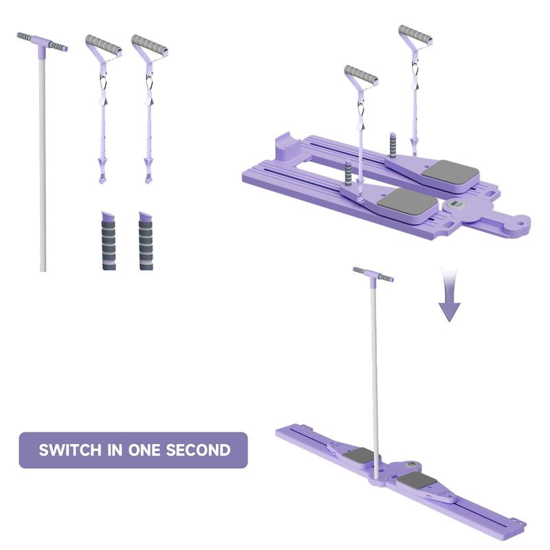 2-in-1 Core & Leg Workout Machine, Purple Adjustable Resistance Home ...