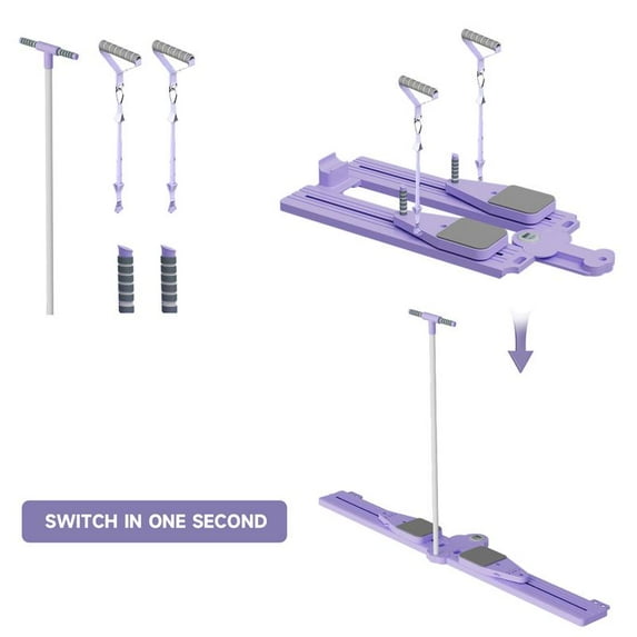 2-in-1 Core & Leg Workout Machine, Purple Adjustable Resistance Home ...
