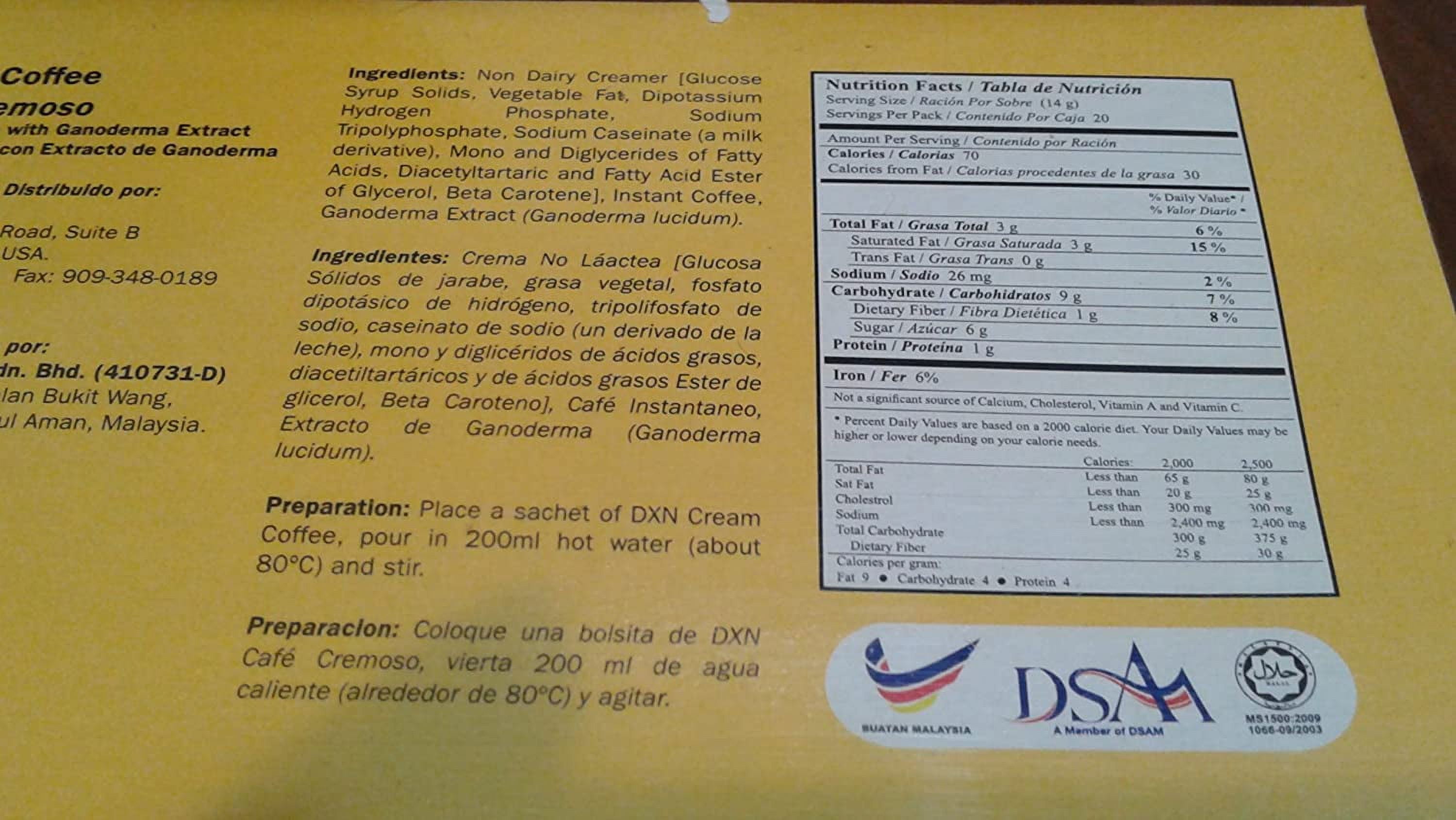 2 in 1 Cream Coffee with Ganoderma Extract - Walmart.com