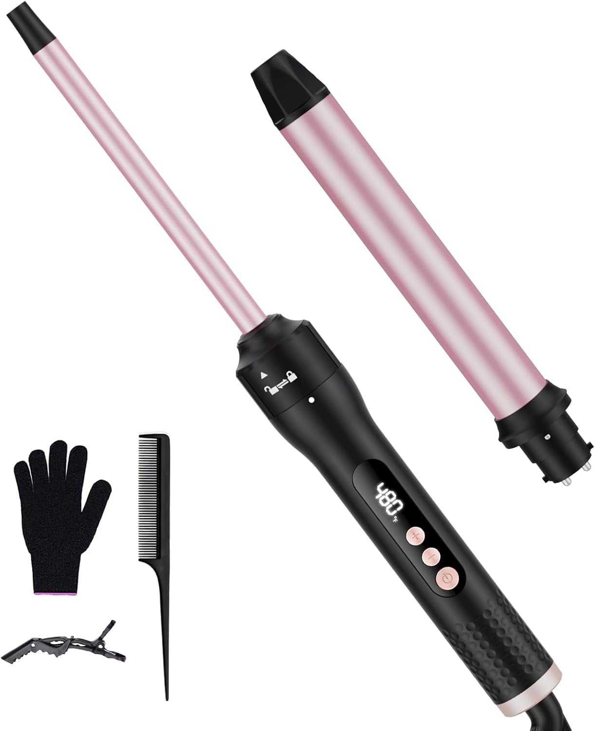 2 in 1 Curling Iron Set with 1/2" & 1" Interchangeable Wands | Dual ...