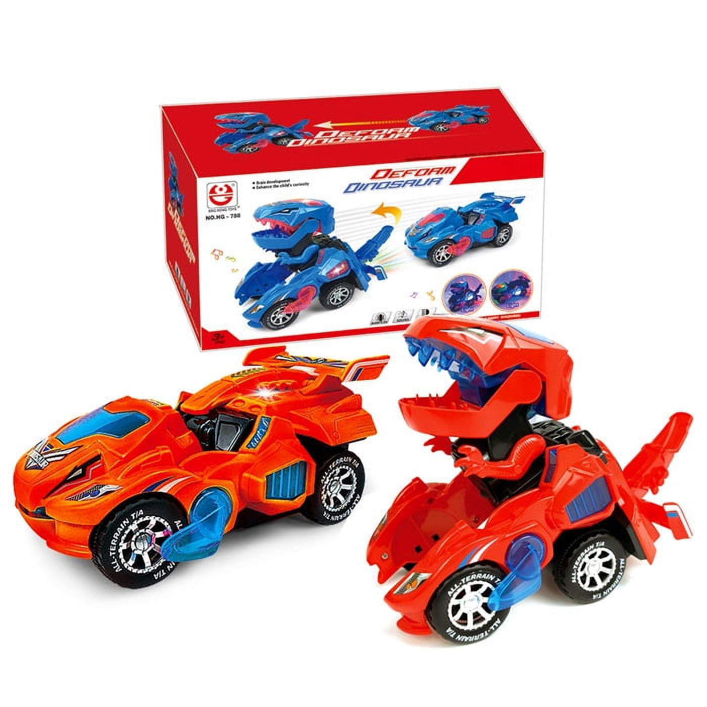 2 in 1 Deformation Car Toys Automatic Transform Robot Model Dinosaur ...