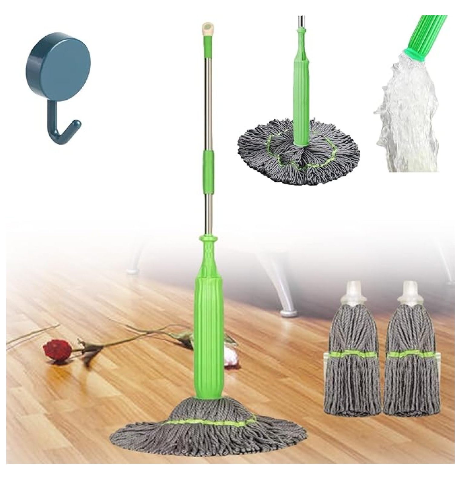2 in 1 Dehydrated Mop, Self Wringing Mop, Self-Wringing Mops, for Floor ...