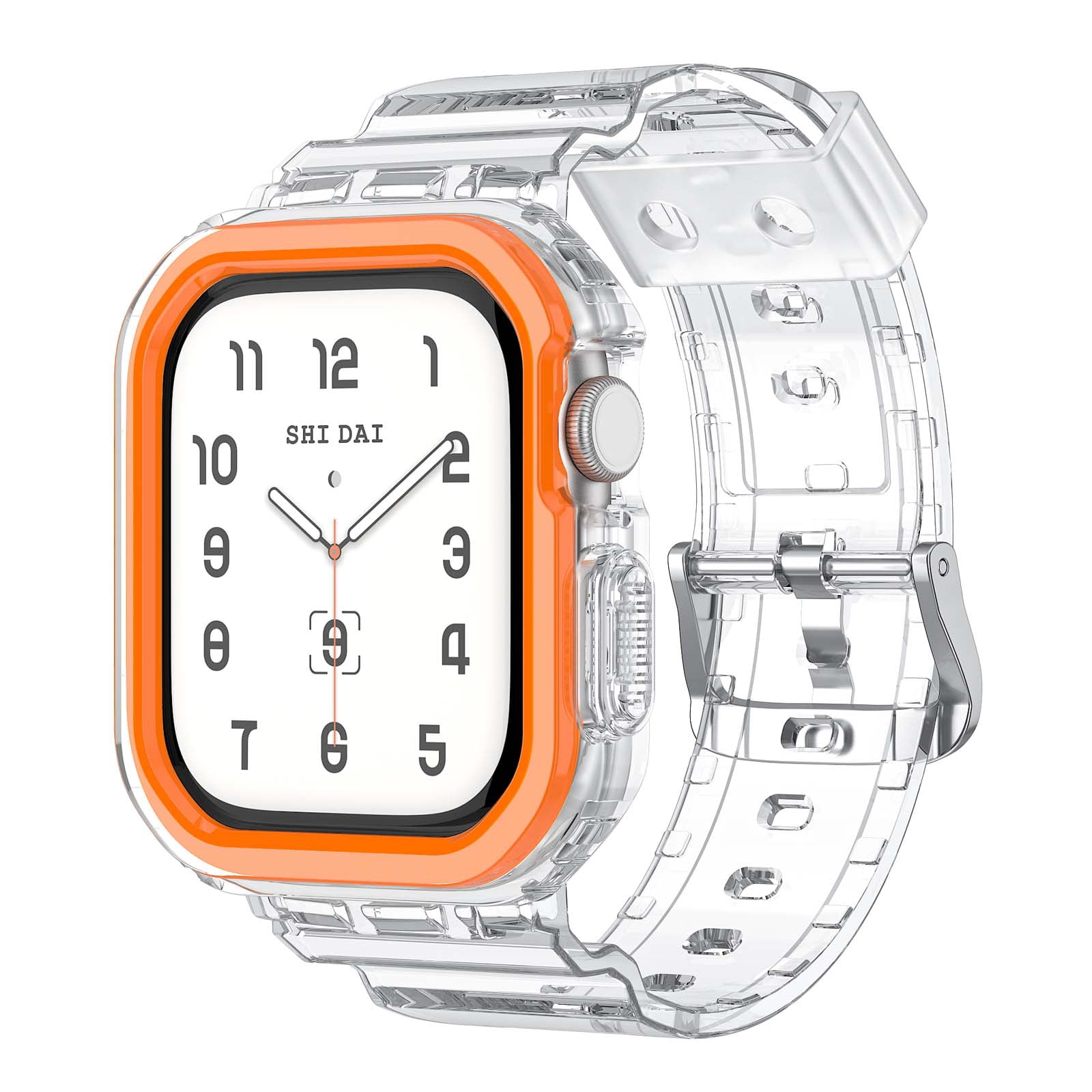 2-in-1 Design Clear TPU Band with Case for Apple Watch Series 10 46mm ...