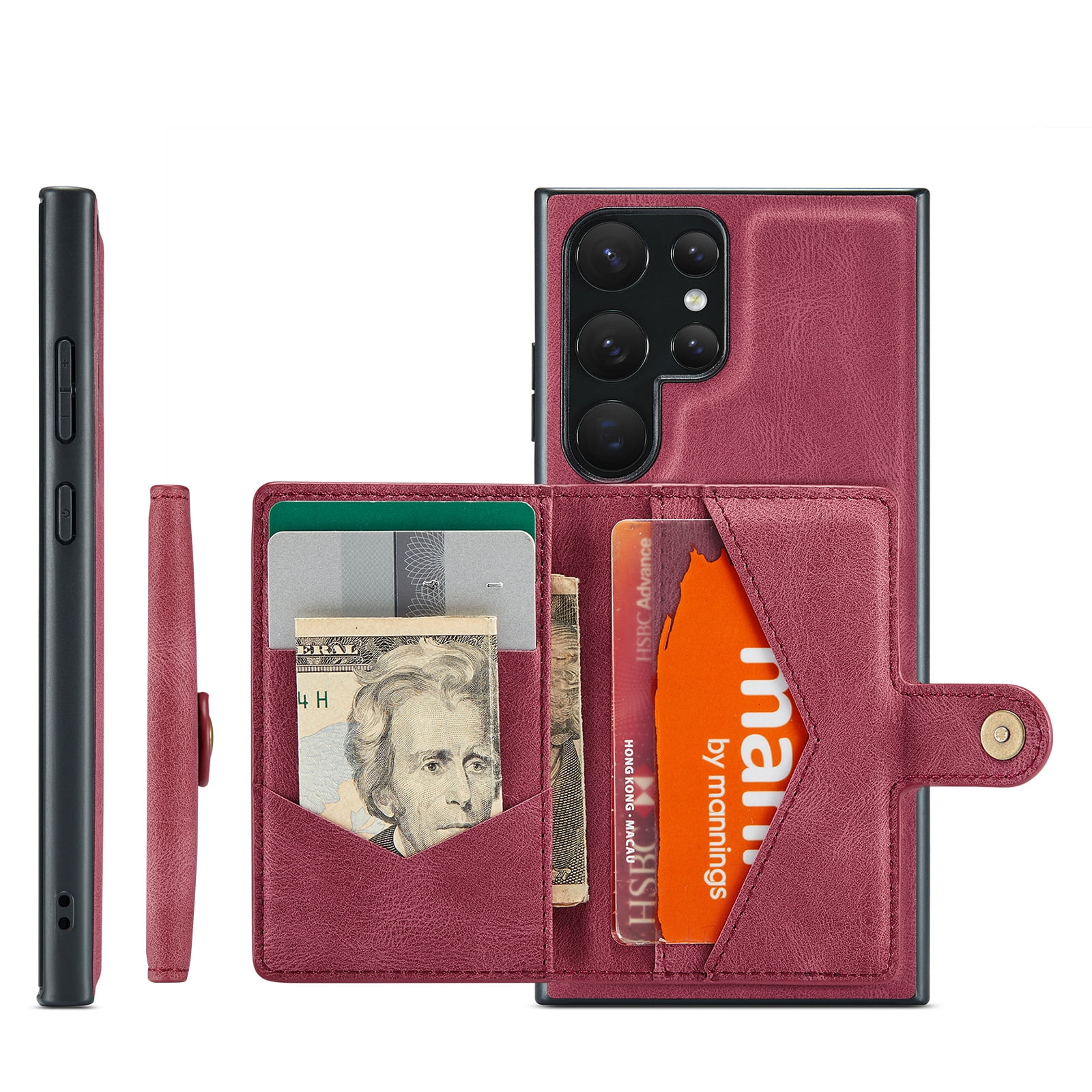 2 in 1 Detachable Cards Slot Phone Case for Samsung S25 Edge S24 Ultra ...