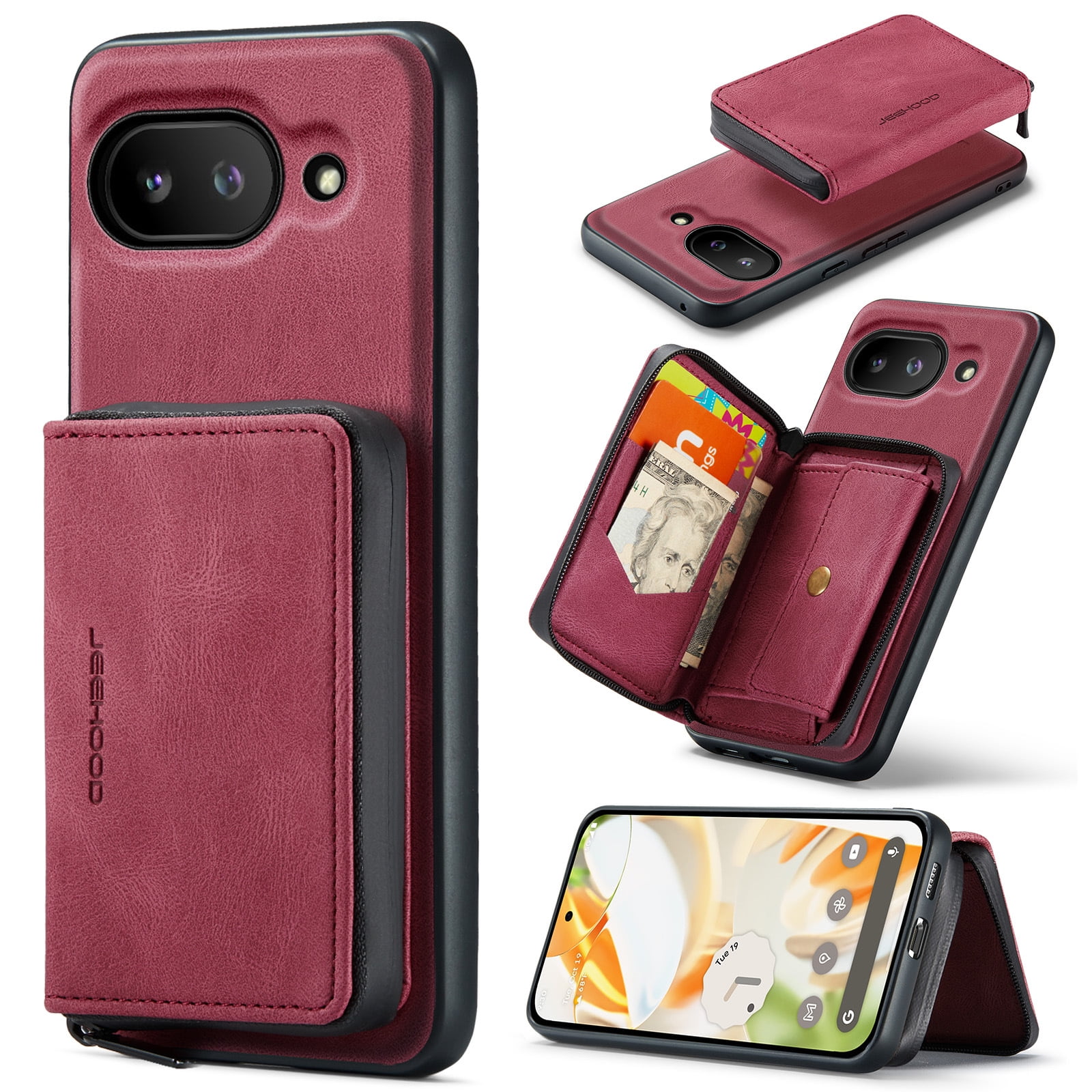 2 in 1 Detachable Zipper Cards Slot Phone Case for Google Pixel 9/9 Pro ...