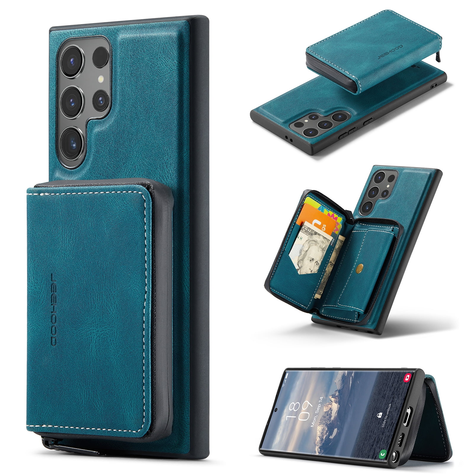 2 in 1 Detachable Zipper Cards Slot Phone Case for Samsung S25 Edge S25 ...