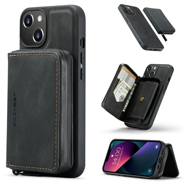 2 in 1 Detachable Zipper Cards Slot Phone Case for iPhone 16 Pro Max ...