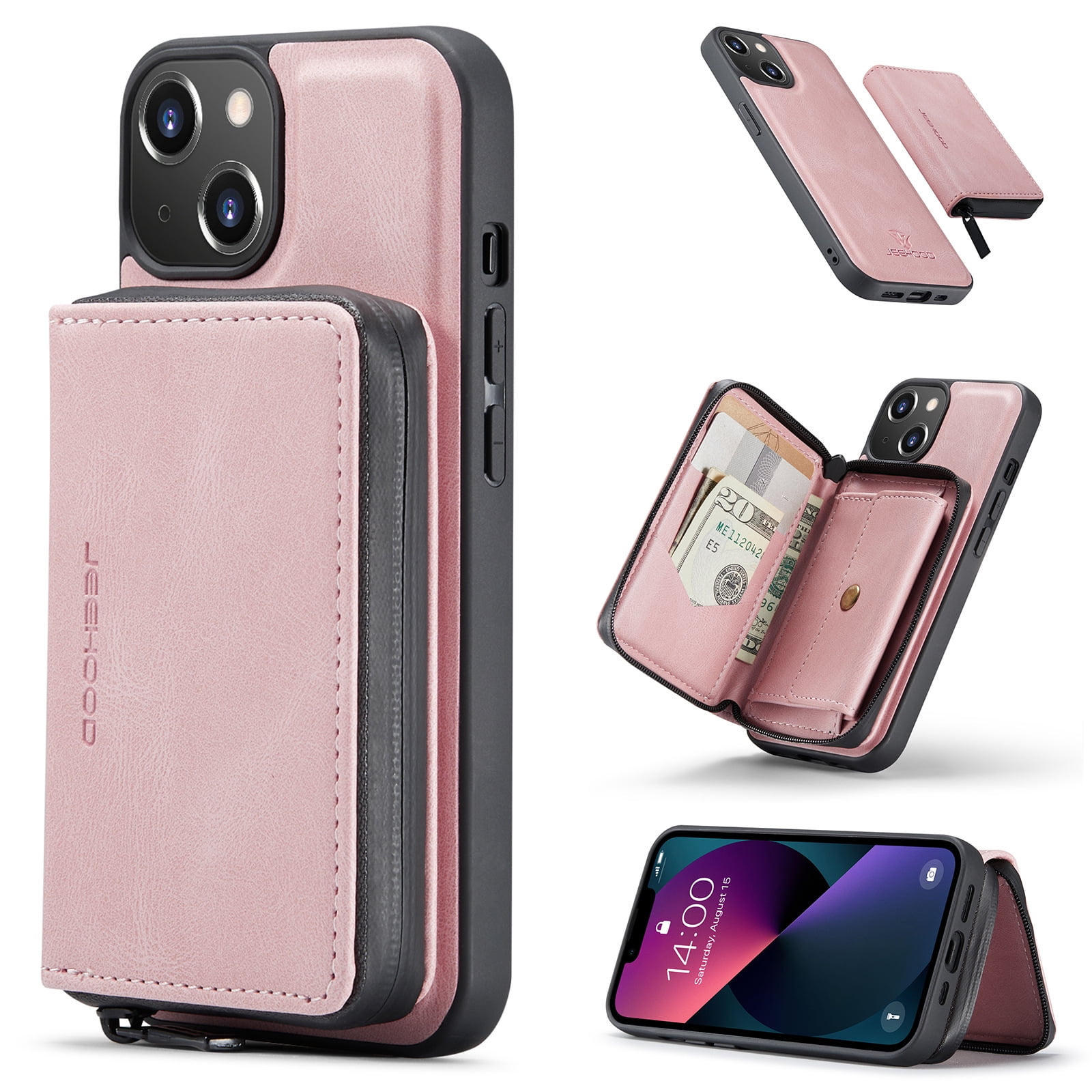 2 in 1 Detachable Zipper Cards Slot Phone Case for iPhone 16 Pro Max ...