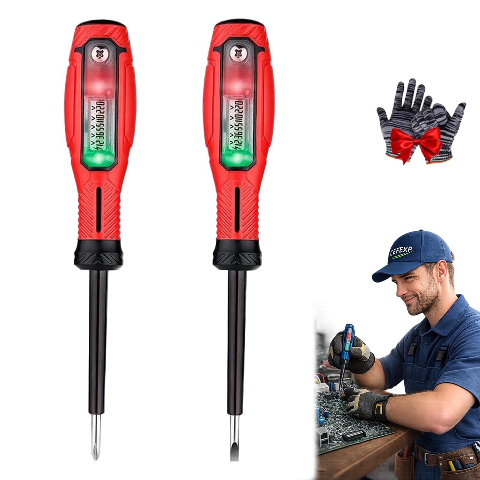 2-in-1 Digital Display Voltage Tester Screwdriver, LCD Electrical Test ...