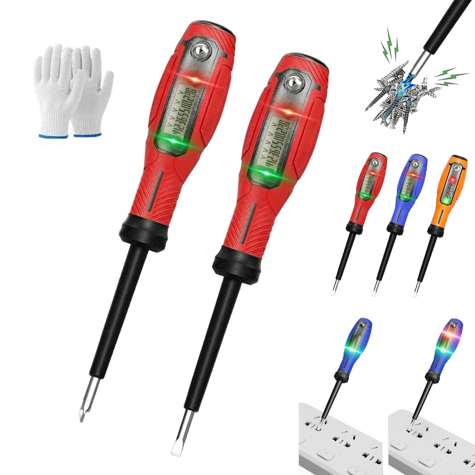 2-in-1 Digital Display Voltage Tester Screwdriver & Non Contact Voltage ...