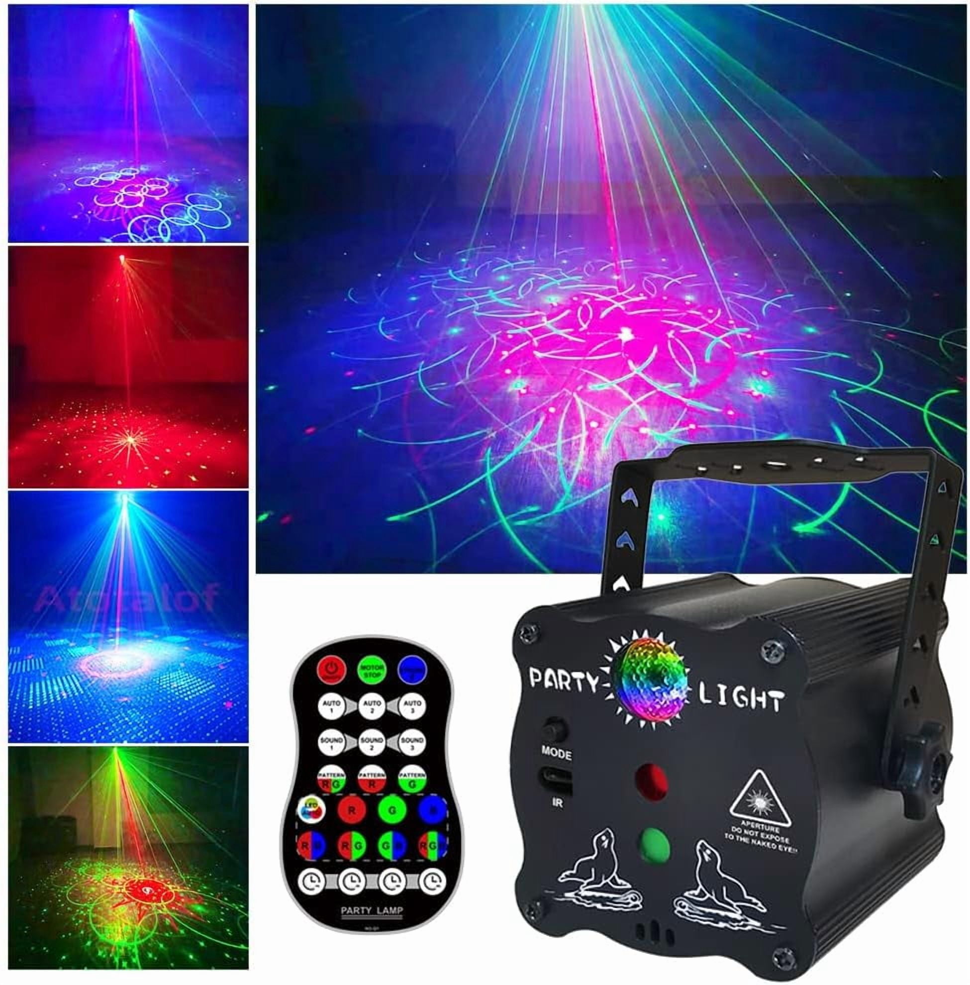 2-in-1 Disco Ball Party Lights with Remote, Sound Activated LED Strobe ...