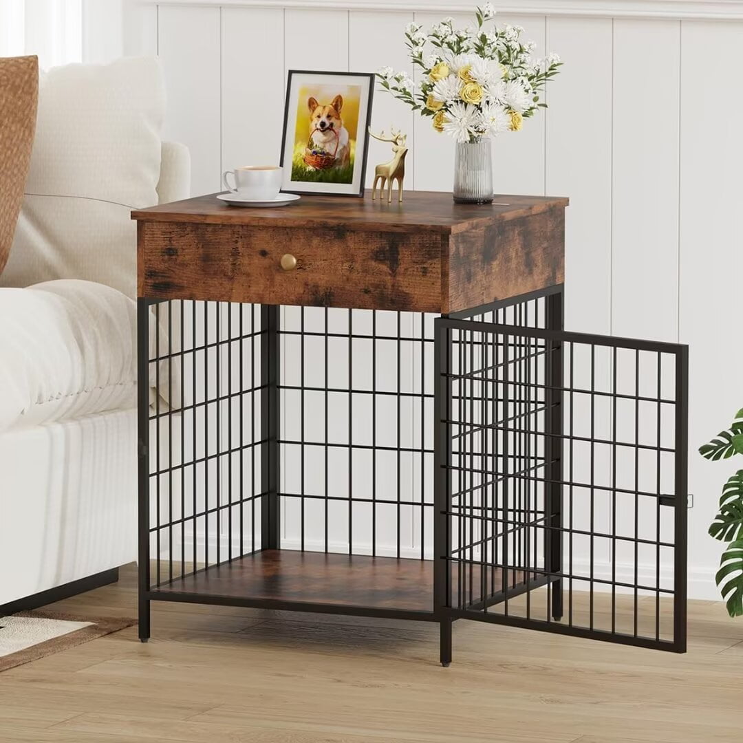 2-in-1 Dog Crate End Table | Stylish Wooden Design | Pet Accessory ...