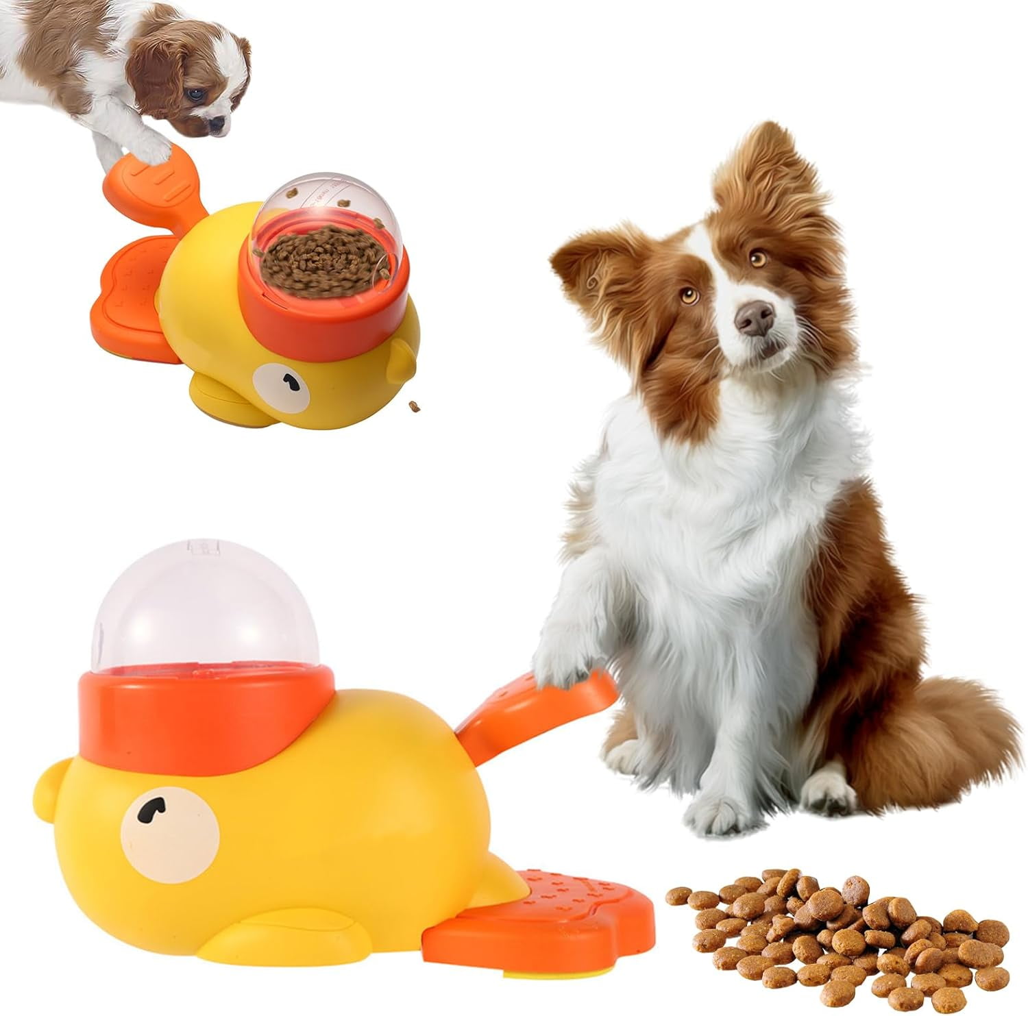 2-in-1 Dog Interactive Slow Feeder & Puzzle Toy – Duck-Shaped Treat Dispenser for Small & Medium ...