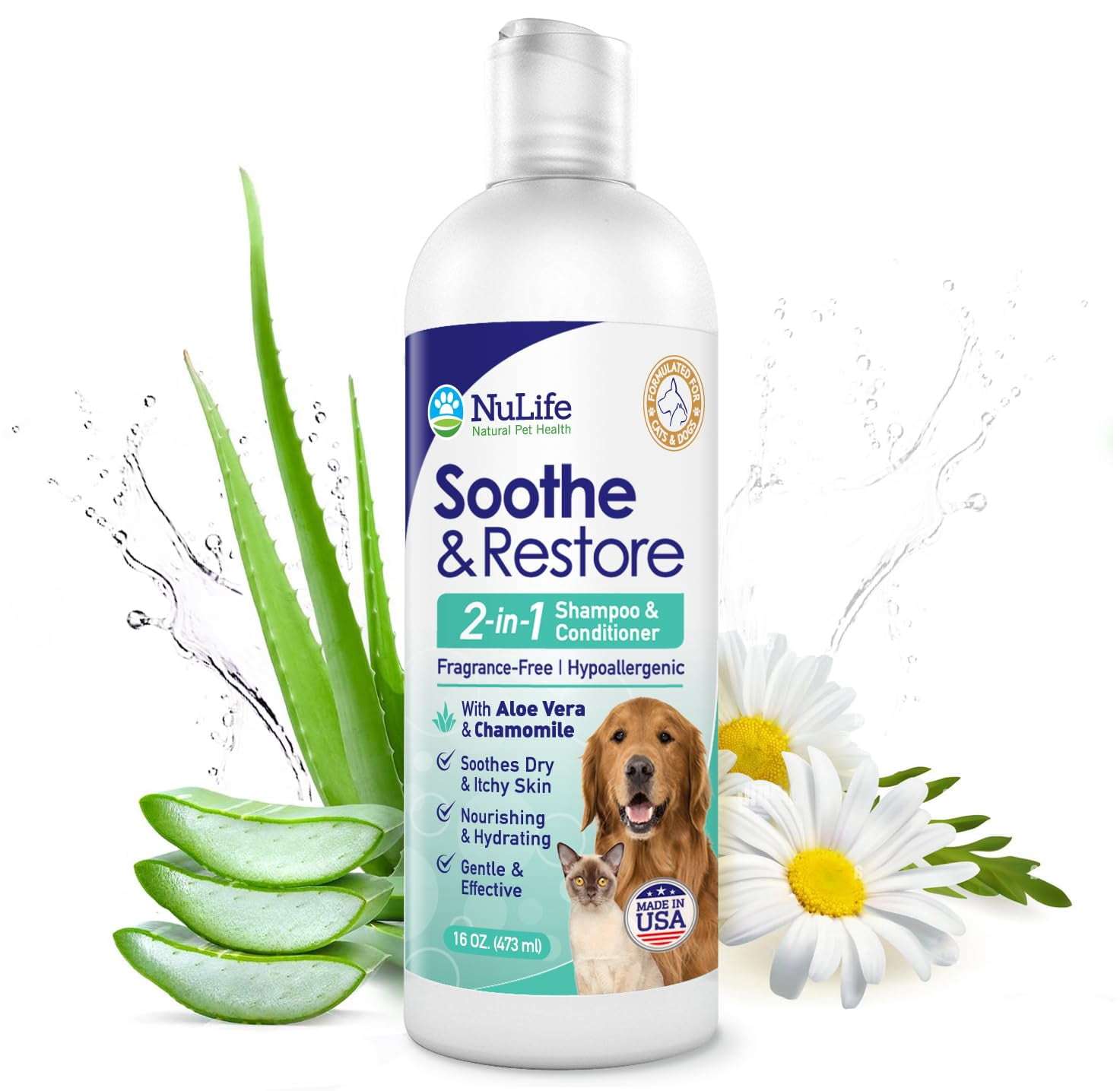 2-in-1 Dog Shampoo and Conditioner with Soothing Aloe Vera & Chamomile ...