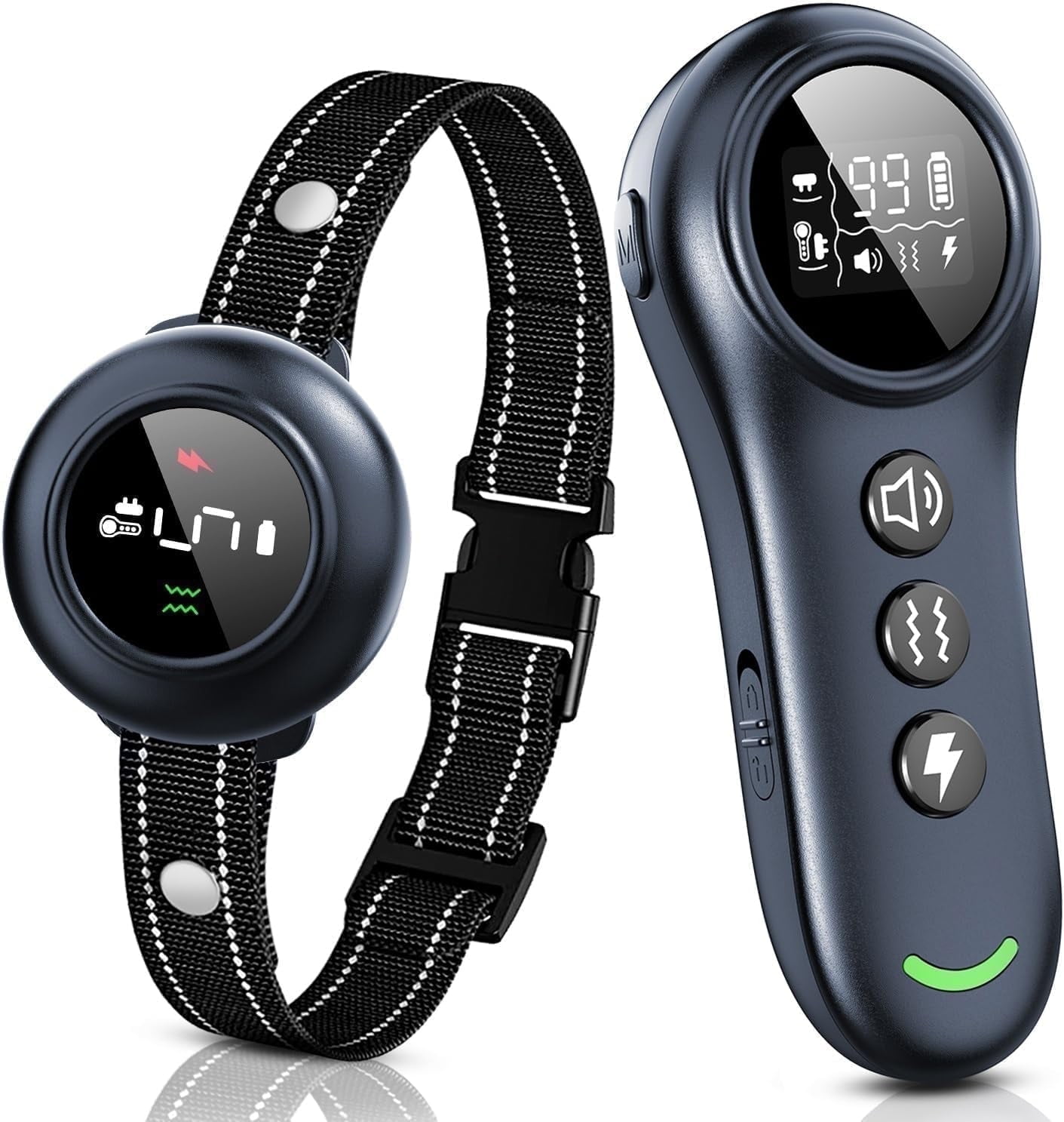 PKALQ 2-in-1 Dog Shock Collar & Dog Bark Collar - Smart Anti Barking ...
