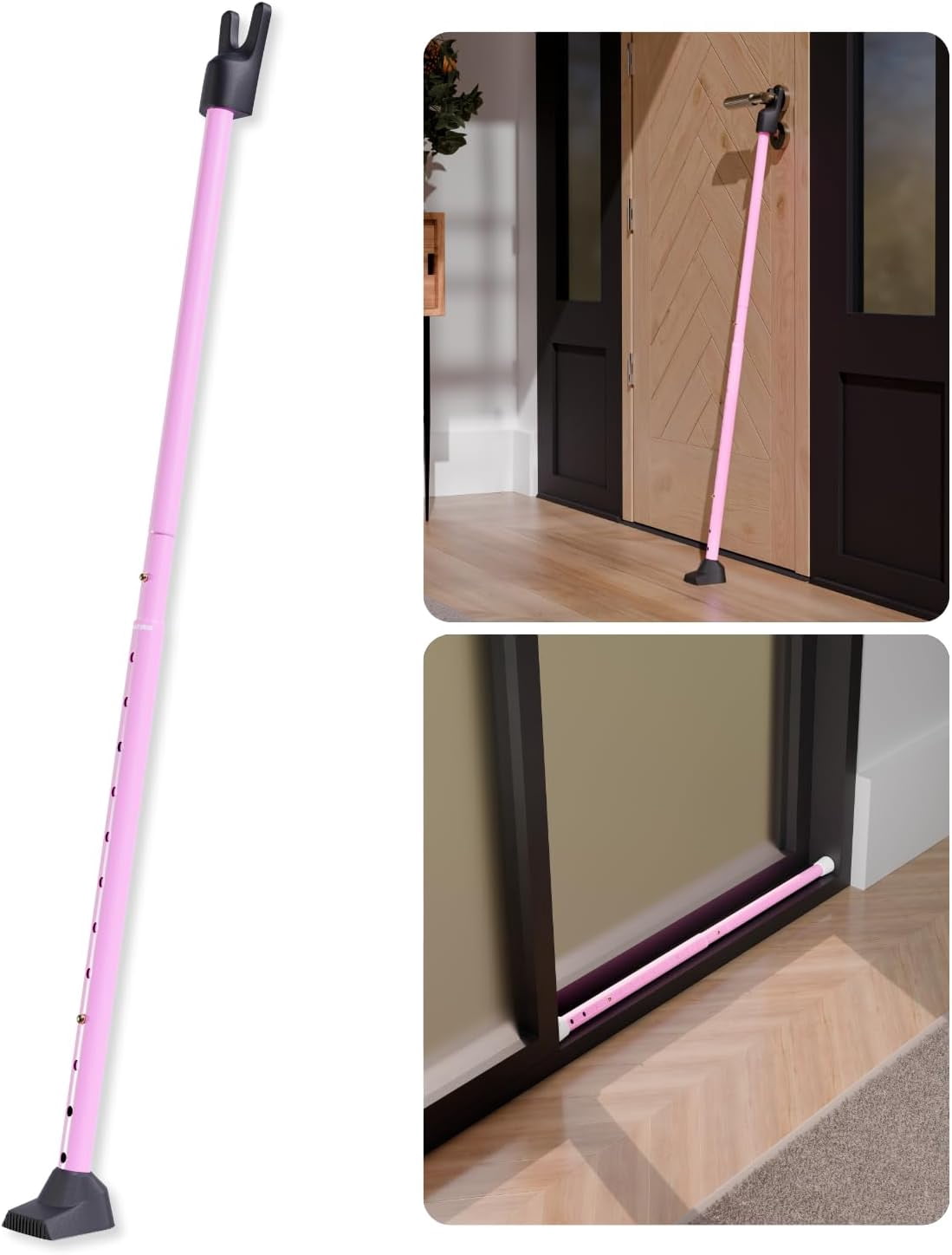 2-in-1 Door Bar & Sliding Door Bar - Withstands 400lbs of Force - Door ...