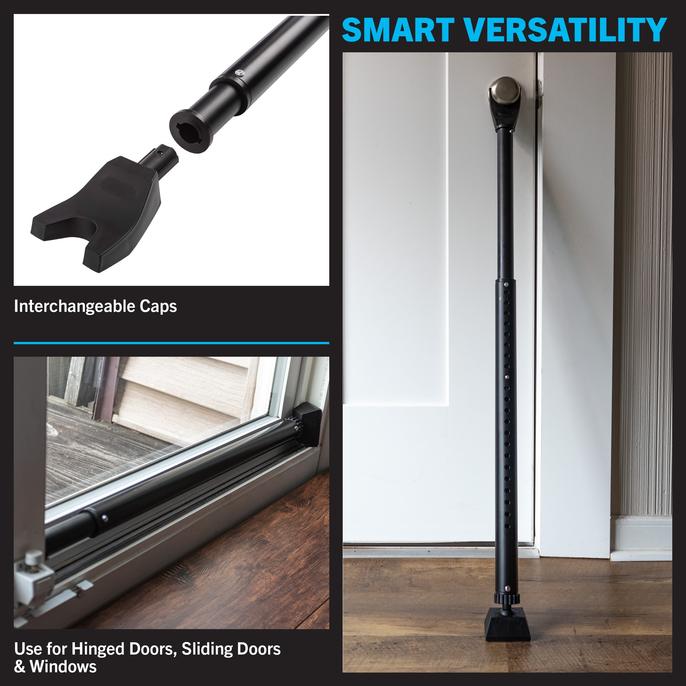 Heavy Duty 2-in-1 Door & Window Security Bar with Adjustable Entry (2 ...