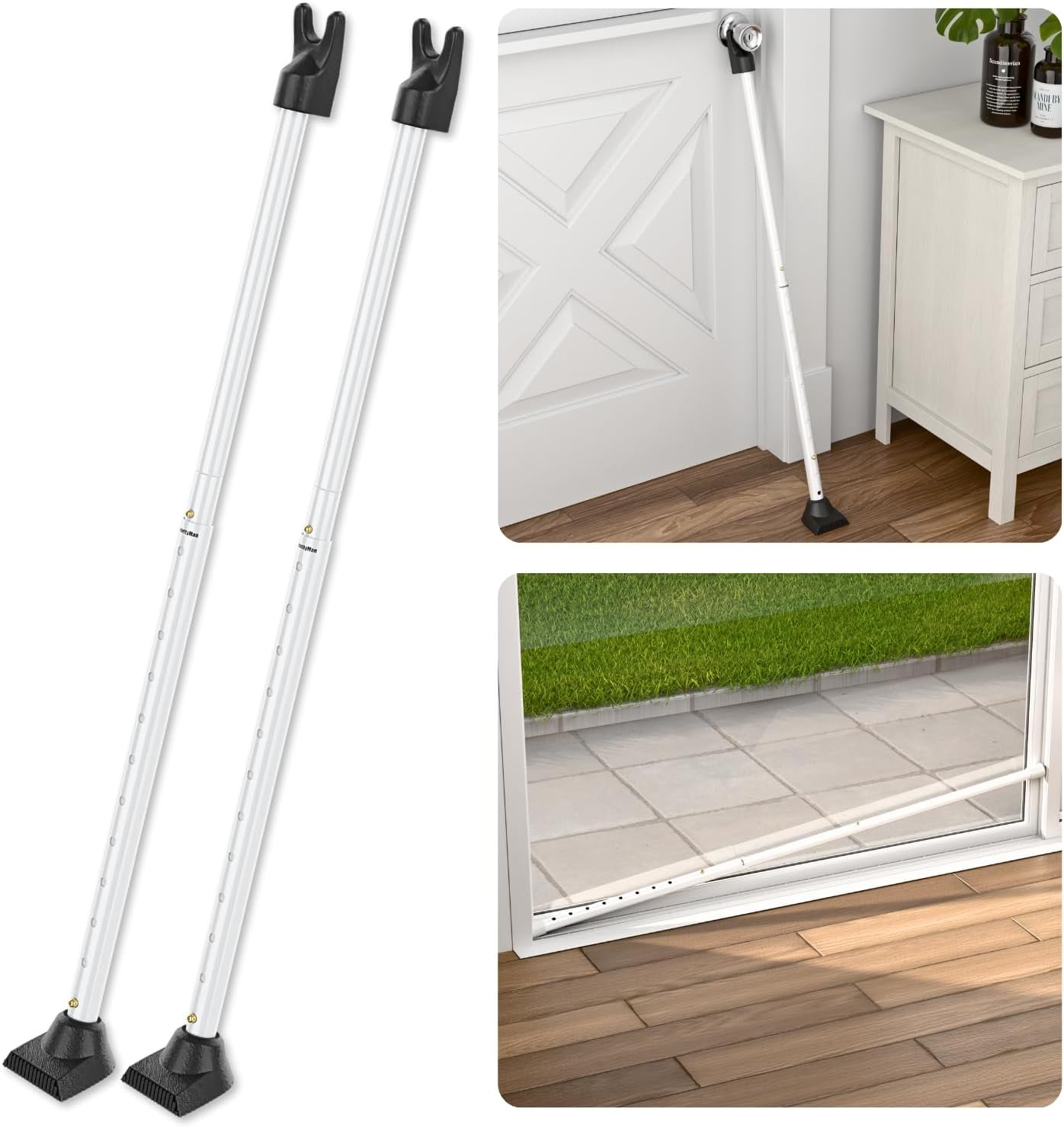 2-in-1 Door Security Bar & Sliding Patio Door Security Bar (2 Pack) via ...