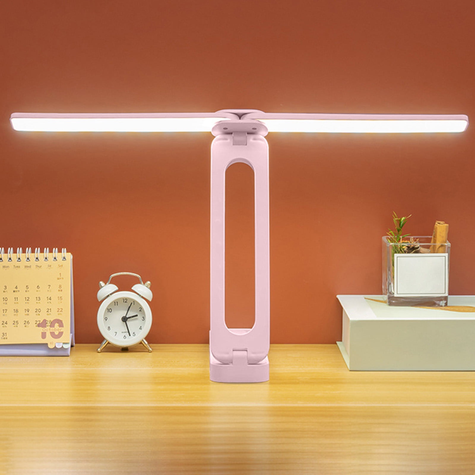 2-in-1 Double Head Dimmable Desk Lamp, Flexible Arm 3 Color Mode Table ...