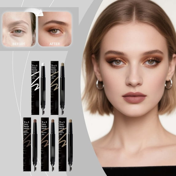2-in-1 Double Head Eyebrow Pencil with Long-Lasting, Waterproof Formula ...