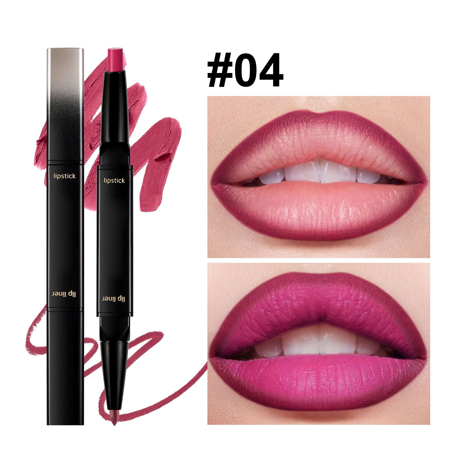 2-in-1 Double-Head Lipstick And Liner Define And Your Pout With Matte ...