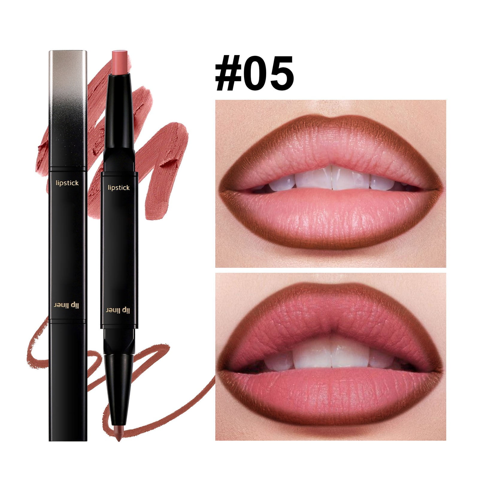 2-in-1 Double-Head Lipstick And Liner Define And Your Pout With Matte ...