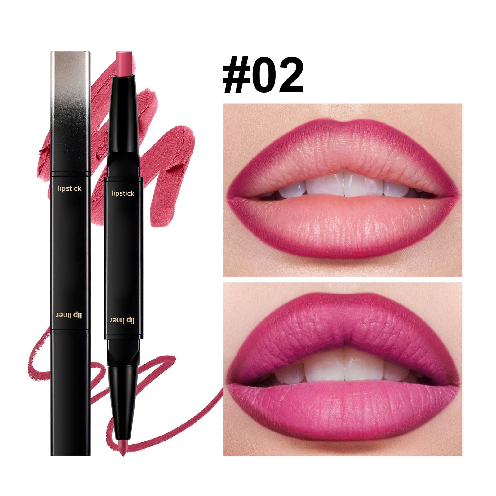2-in-1 Double-Head Lipstick And Liner Define And Your Pout With Matte ...