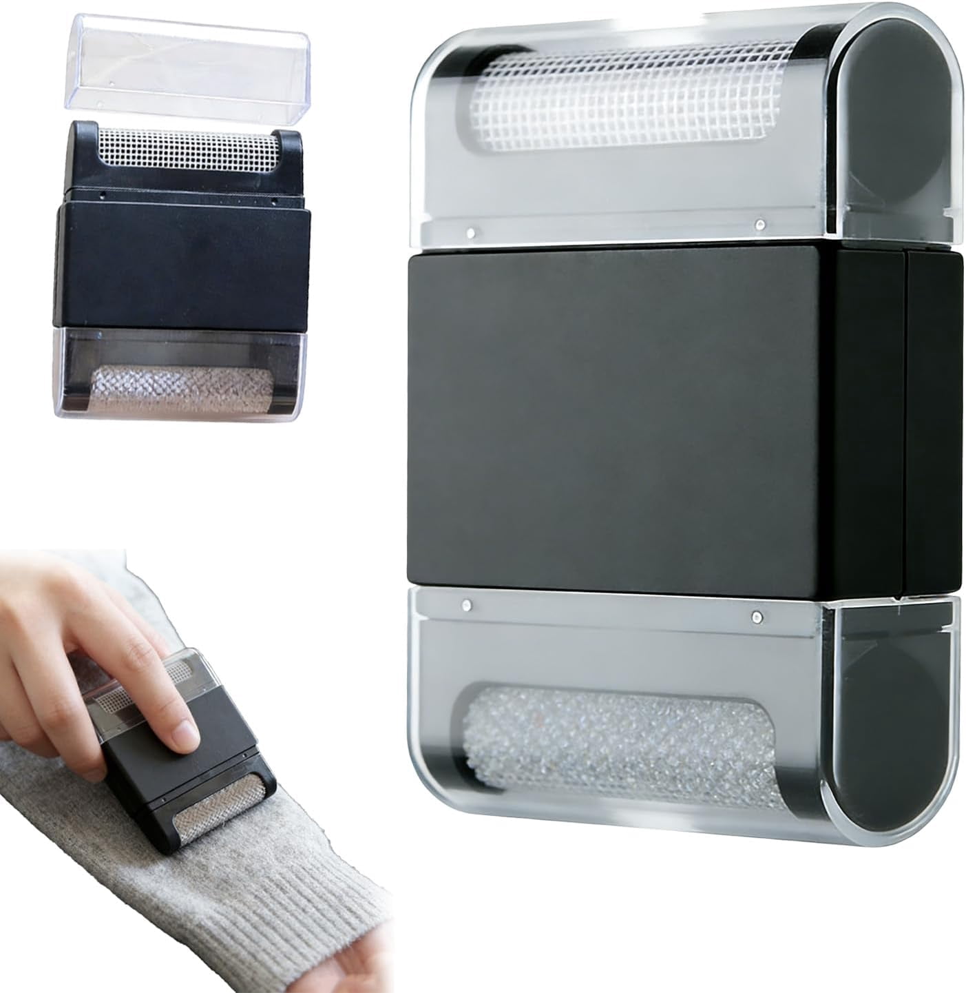 2-in-1 Double-Sided Fabric Shaver & Lint Roller - Portable Lint Remover ...
