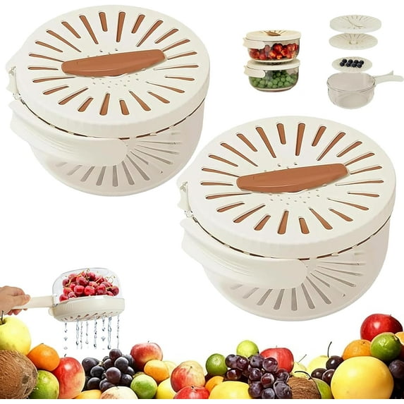 2-in-1 Draining and Preservation Basket，Multi-functional Fruit and ...