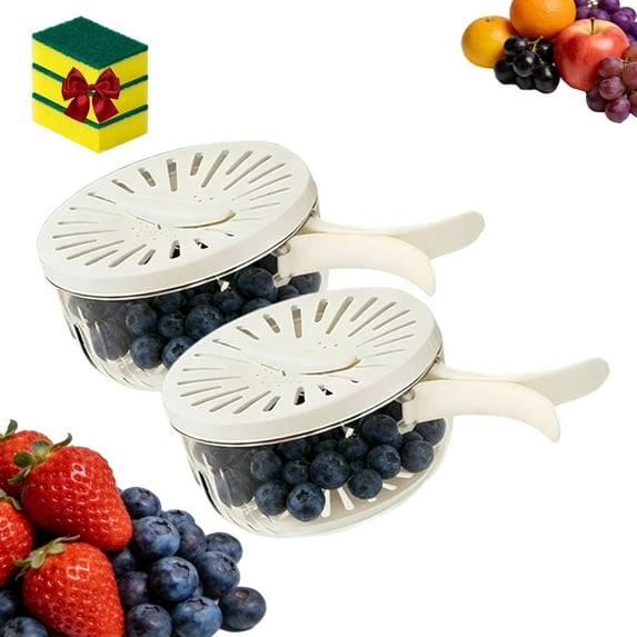 2-in-1 Draining and Preservation Basket, Multifunctional Fruit ...