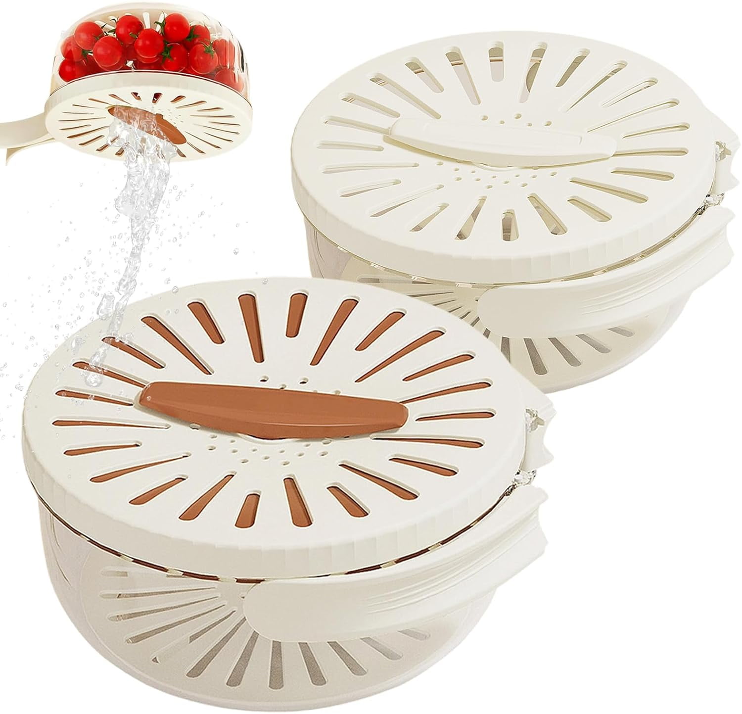 2-in-1 Draining and Preservation Basket, Multifunctional Fruit Washing ...