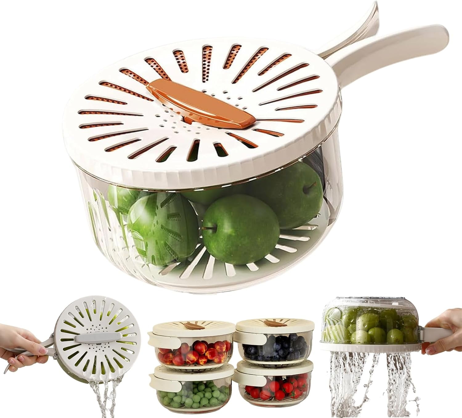 2-in-1 Draining and Preservation Basket | Multi Purpose Fruit Washing ...