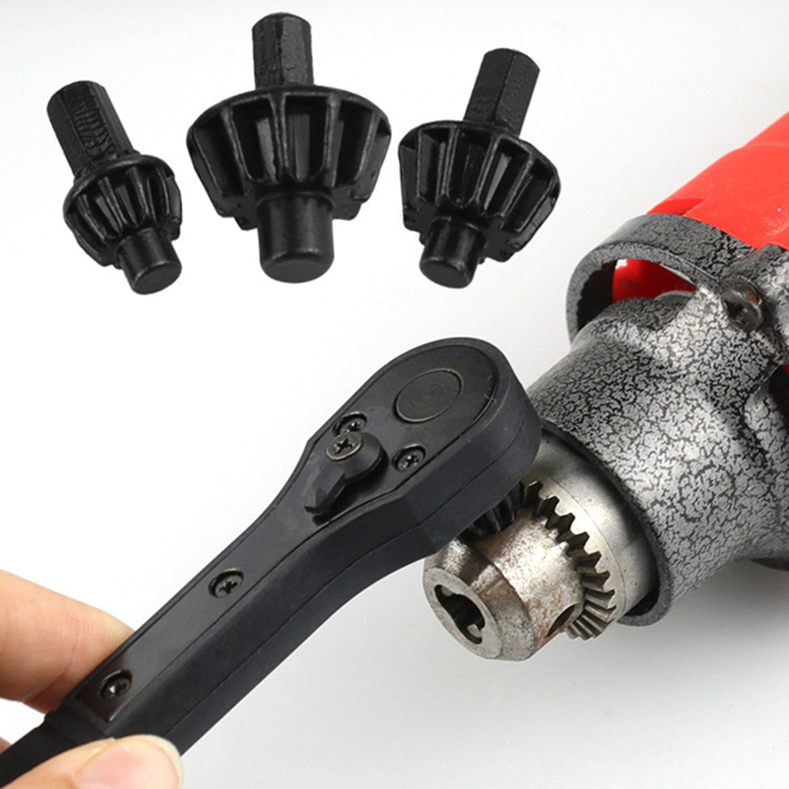 2-in-1 Drill Chuck Ratchet Wrench, Chuck Key, Multi-Size Mini Ratchet ...