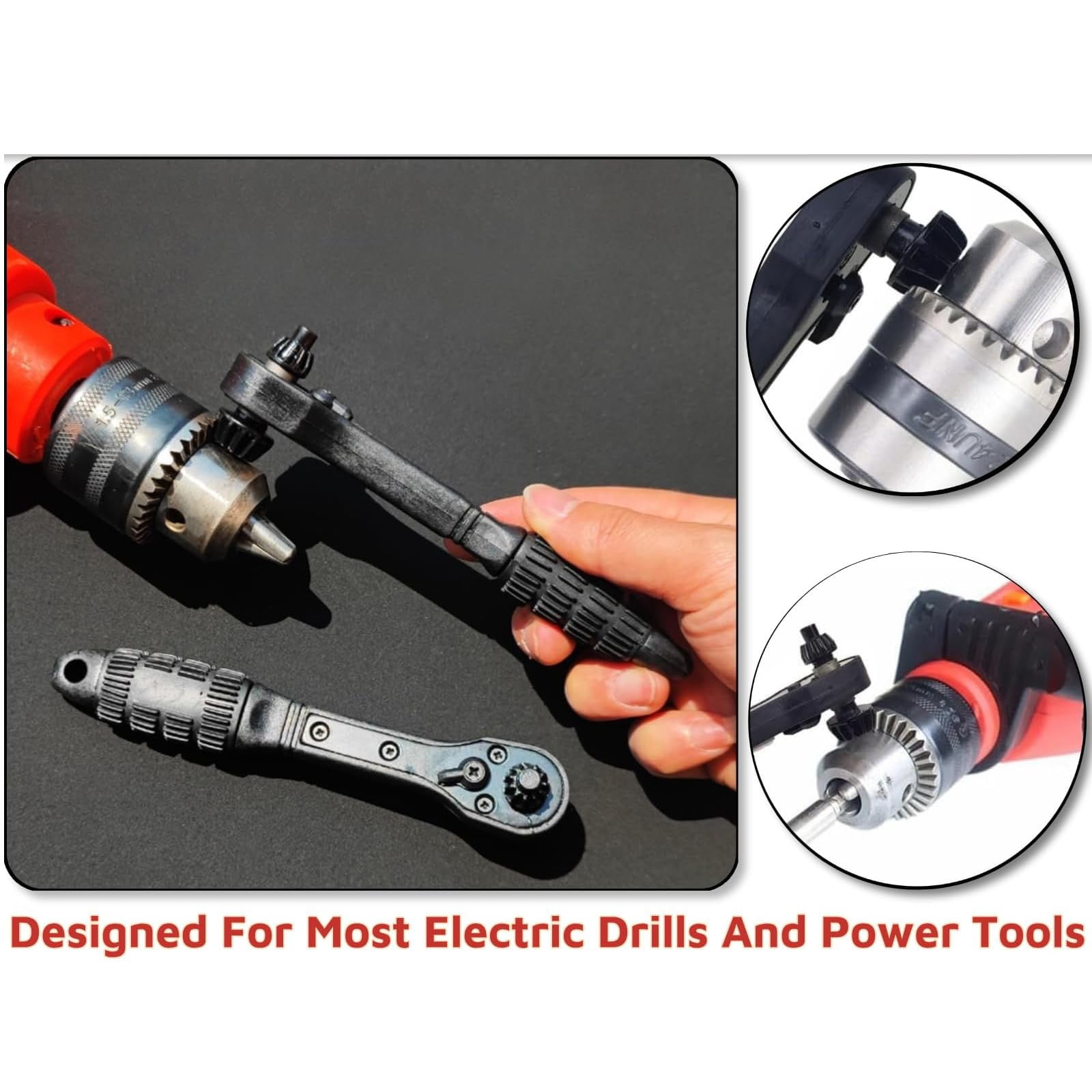 2-in-1 Drill Chuck Ratchet Wrench – Universal Chuck Key and Ratchet ...