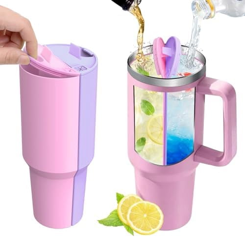 2-in-1 Drink Separator for Stanley Cup 30 oz, Silicone Liner Divider ...